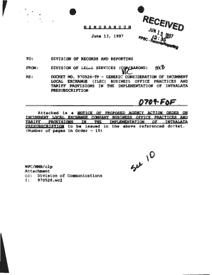 Fillable Online psc state fl , MEMORANDUM June 13, 1997 TO: DIVISION OF ...