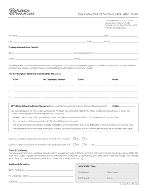 Fillable Online IMS Enrollment Form - American Inns of Court Fax Email ...