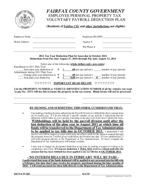 Fillable Online 166 94 9 Personal Property Tax Employee Deduction Form ...
