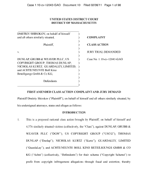 Fillable Online First Amended Complaint - Booth Sweet LLP Fax Email ...