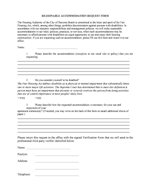 Fillable Online dbhafl Reasonable Accomodation Form - The Housing ...