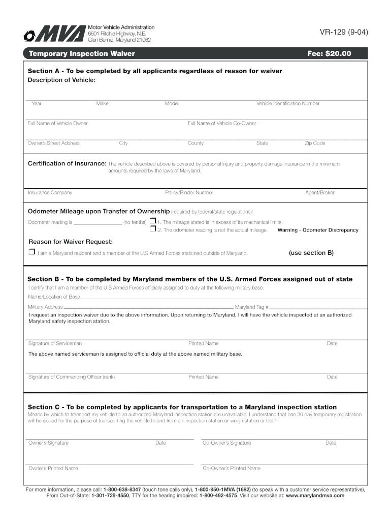 Fillable Online Temporary Inspection Waiver Fax Email Print - pdfFiller