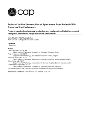 Fillable Online cap Protocol for the Examination of Specimens From ...