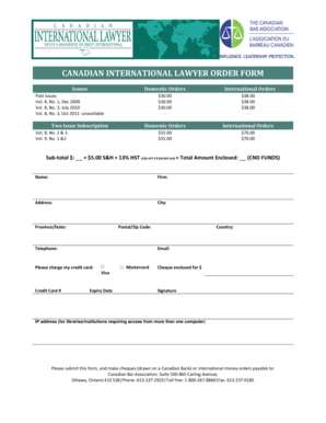 Fillable Online cba Order form - Canadian Bar Association - cba Fax ...