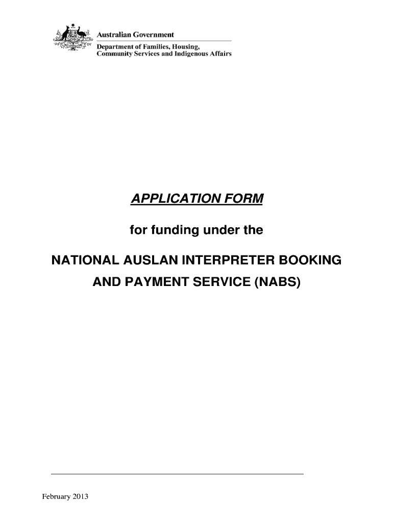 Fillable Online Application Form for the National Auslan Interpreter ...