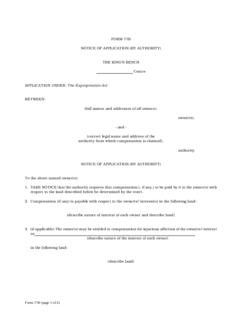 Fillable Online NOTICE OF APPLICATION (BY AUTHORITY) Fax Email Print - pdfFiller