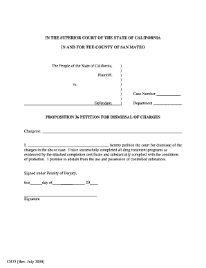 Fillable Online sanmateocourt Proposition 36 Petition for Dismissal of ...
