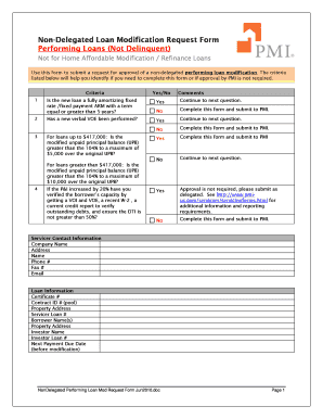 Fillable Online Non-Delegated Loan Modification Request Form Performing ...