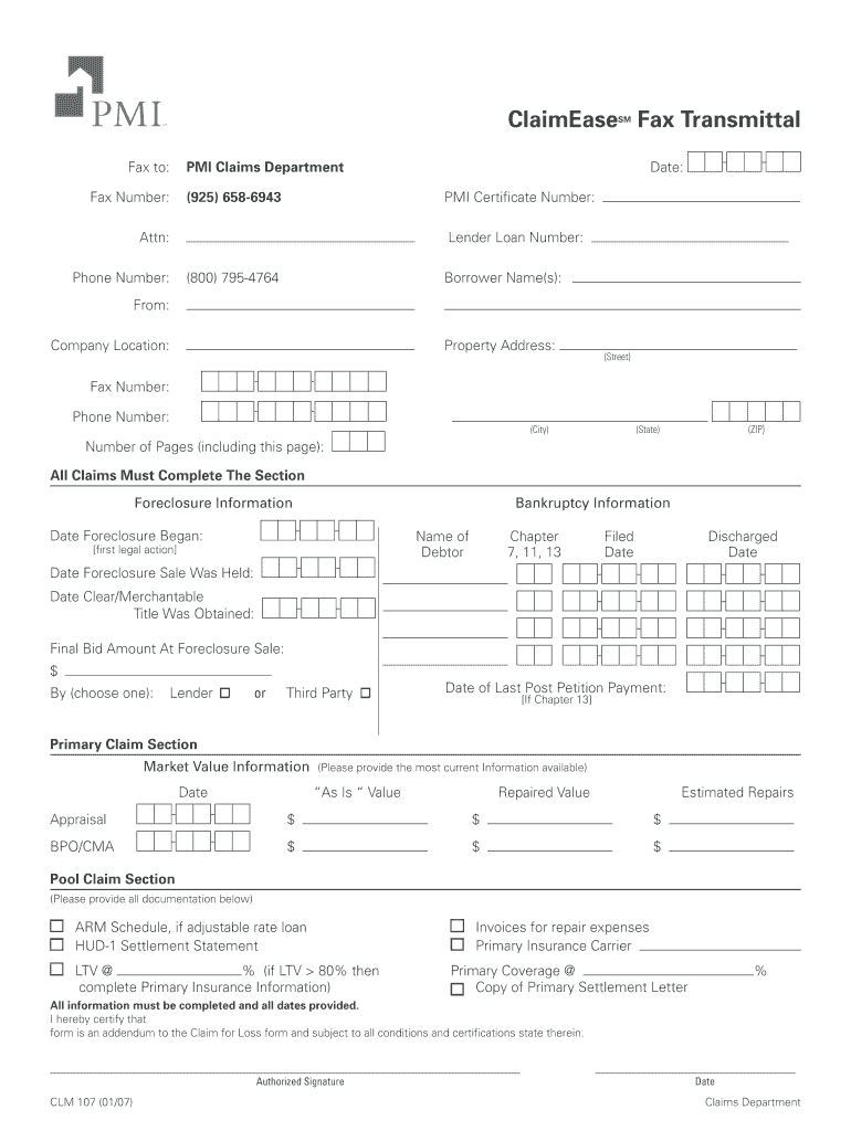 Fillable Online ClaimEase Fax Transmittal Fax Email Print - pdfFiller