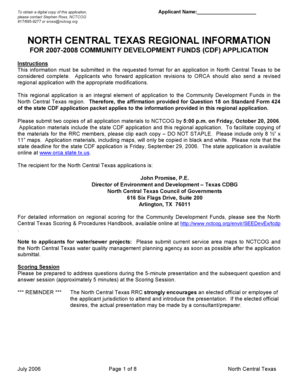 Fillable Online nctcog NORTH CENTRAL TEXAS REGIONAL INFORMATION ...