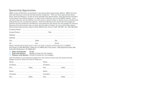 Fillable Online nbaa Sposorship Form - NBAA 21st Schedulers & - nbaa ...