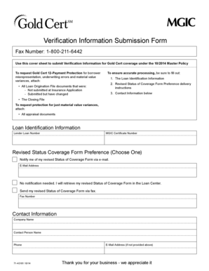 Fillable Online Gold Cert Verification Information fax submission form ...