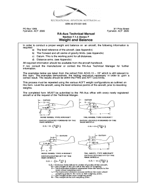 Fillable Online raa asn Aircraft weight and balance form - raa asn Fax ...