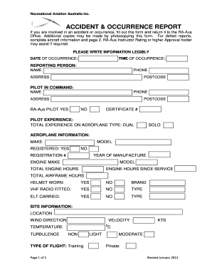 Fillable Online raa asn recreational accident online form Fax Email ...