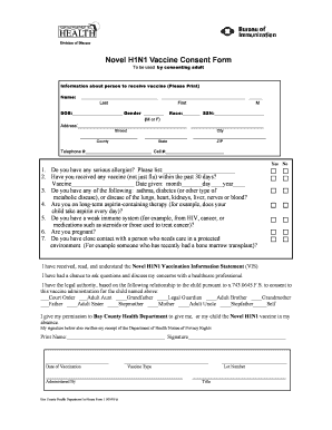 Fillable Online H1N1 Consent Form update.pub - Florida Department of ...