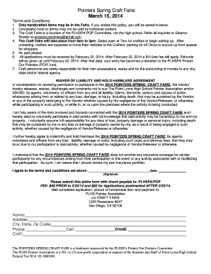 Fillable Online pointer spring craft faire form Fax Email Print - pdfFiller