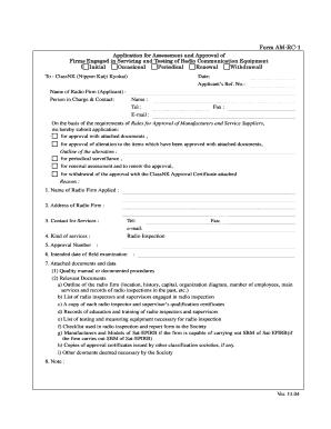 Fillable Online classnk or Form AM-RC-1 Application for Assessment and ...
