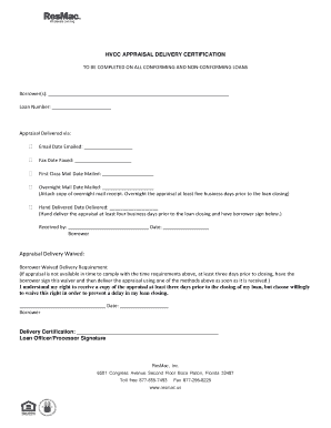 Fillable Online HVCC Delivery Form Revised - ResMac Wholesale Fax Email ...