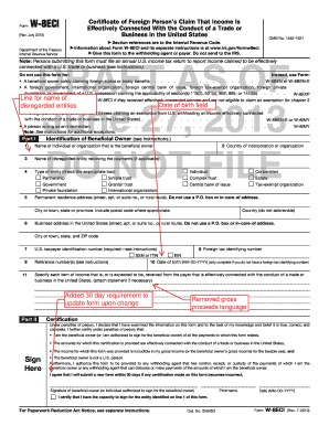 Fillable Online Draft IRS form W-8ECI - Deloitte Fax Email Print ...