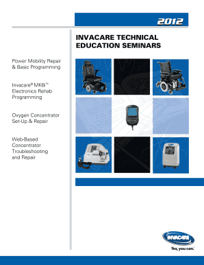 Fillable Online 2016 invacare technical education seminars form Fax ...