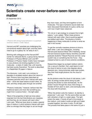 Fillable Online phys Scientists create never-before-seen form of matter - Phys.org - phys Fax ...