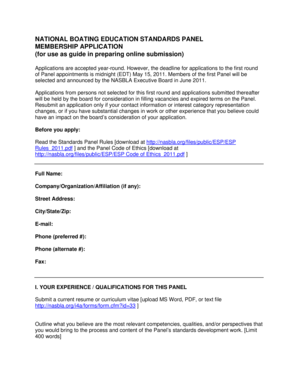 Fillable Online nasbla NATIONAL BOATING EDUCATION STANDARDS PANEL ...