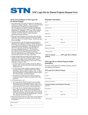 Fillable Online cas STN Login IDs for Shared Projects Request Form ...