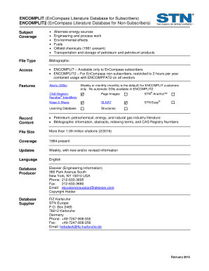 Fillable Online ENCOMPLIT (EnCompass Literature Database for ...