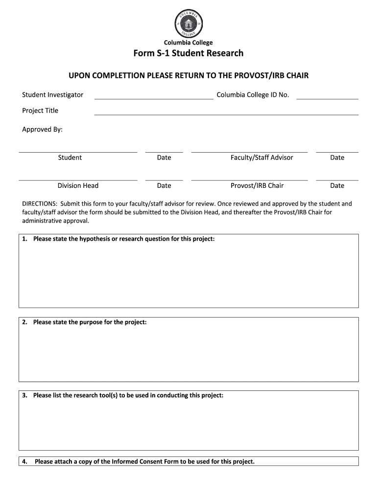 Fillable Online Student Research Form Fax Email Print - pdfFiller