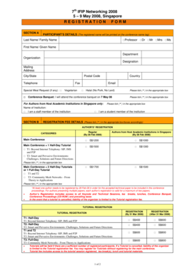 Fillable Online www3 ntu edu Networking 2008 registration form.doc ...