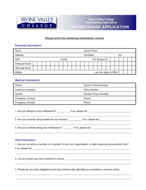 Fillable Online ivc Tryout Application in PDF Format - Irvine Valley ...