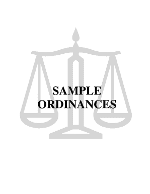 Fillable Online SAMPLE ORDINANCES Table of Contents - Texas Municipal ...