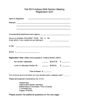 Fillable Online sections maa Printable registration form - MAA Sections ...