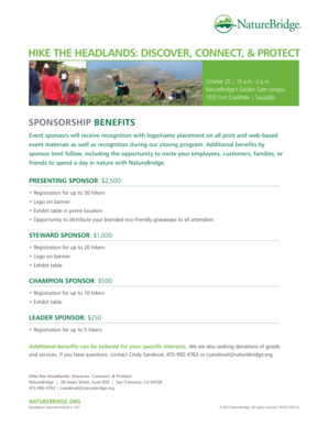 Fillable Online naturebridge Hike the headlands: discover, connect ...