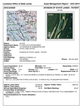 Fillable Online doa la Louisiana Office of State Lands Asset Management ...