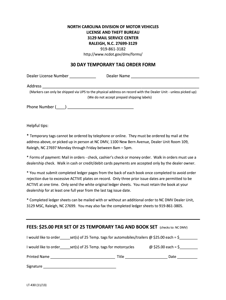 How To Get A 10 Day Temporary Tag N C Online Fill Out Sign Online 