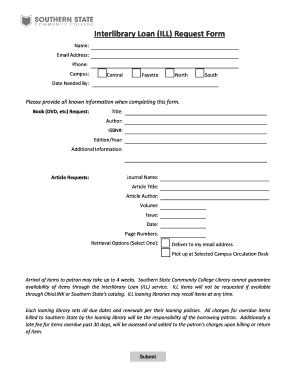 Fillable Online sscc Interlibrary Loan (ILL) Request Form - Southern ...
