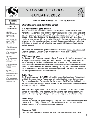 Fillable Online solonschools Solon Middle School PTA - Solon City ...