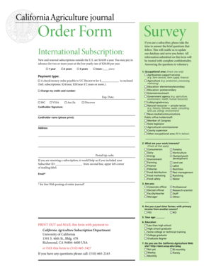 Fillable Online ucanr Order Form Survey - University of California ...