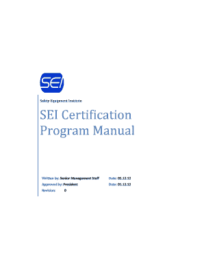 Fillable Online SEI Certification Program Manual. Revision Notice Fax ...