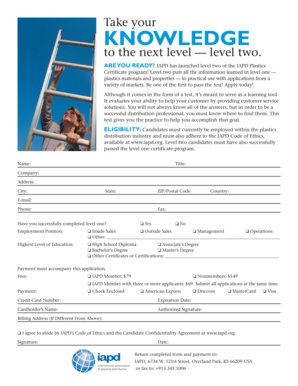 Fillable Online iapd Certificate flyer_IAPD_level2signup:Layout 1.qxd ...