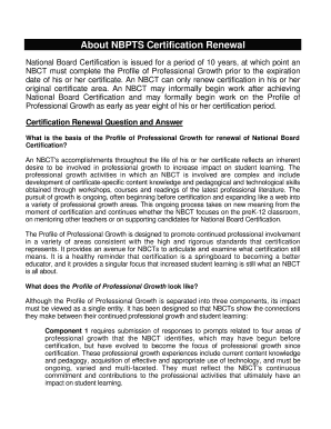 Fillable Online About NBPTS Certification Renewal Fax Email Print ...