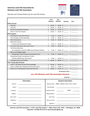 Fillable Online alta American Land Title Association & Montana Land ...