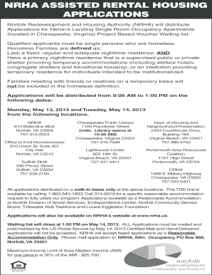 Fillable Online Nrha assisted rental housing applications - Norfolk ...