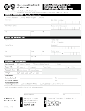 Fillable Online bcbsal PCSI-09 (Rev. 4-2008) - Drug Authorization ...