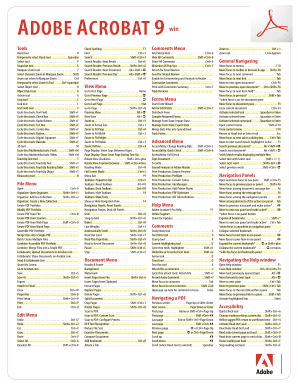 Fillable Online Adobe Acrobat 9 keyboard shortcuts poster windows A 13 ...