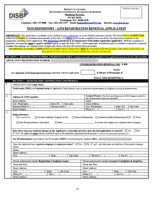 Fillable Online disb dc This ATM REGISTRATION RENEWAL Application is ...