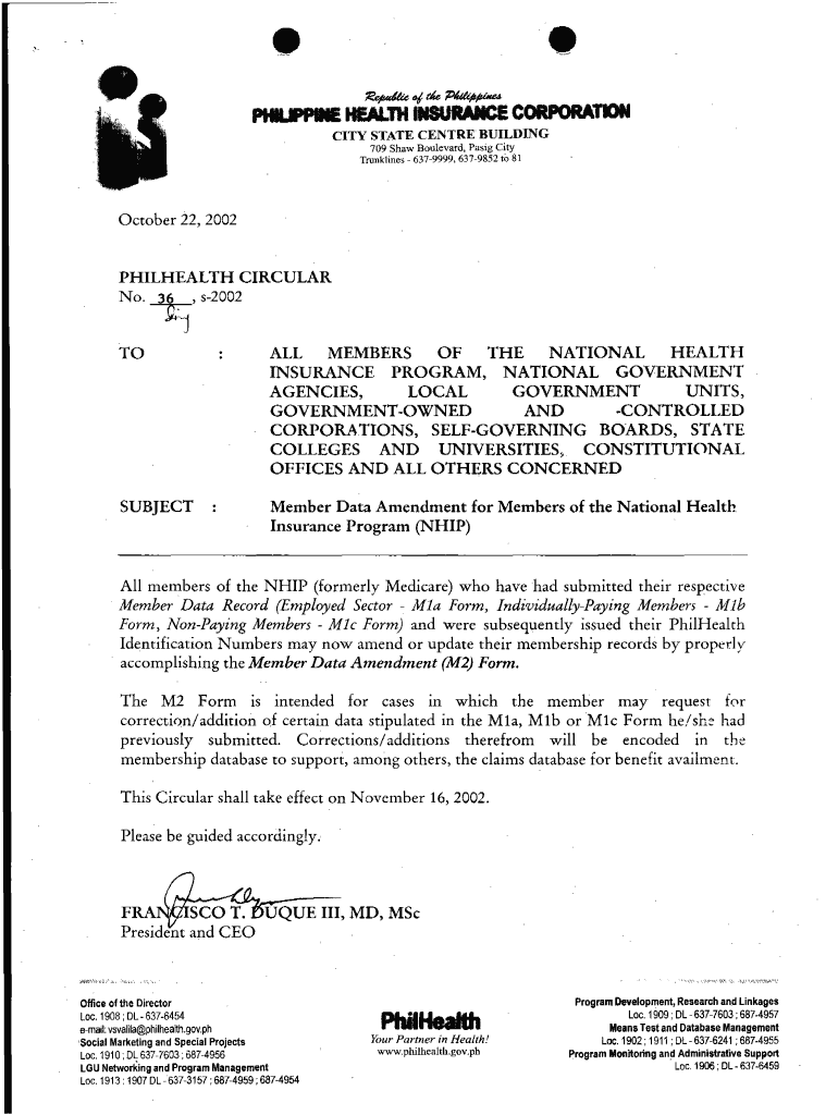 Fillable Online Member Data Amendment for National Health Insurance ...