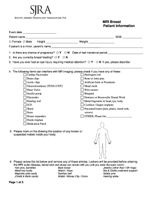 Fillable Online SJRA MRI Hx Form Fax Email Print - pdfFiller