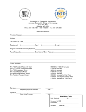 Fillable Online aocd Grant Application - American Osteopathic College ...